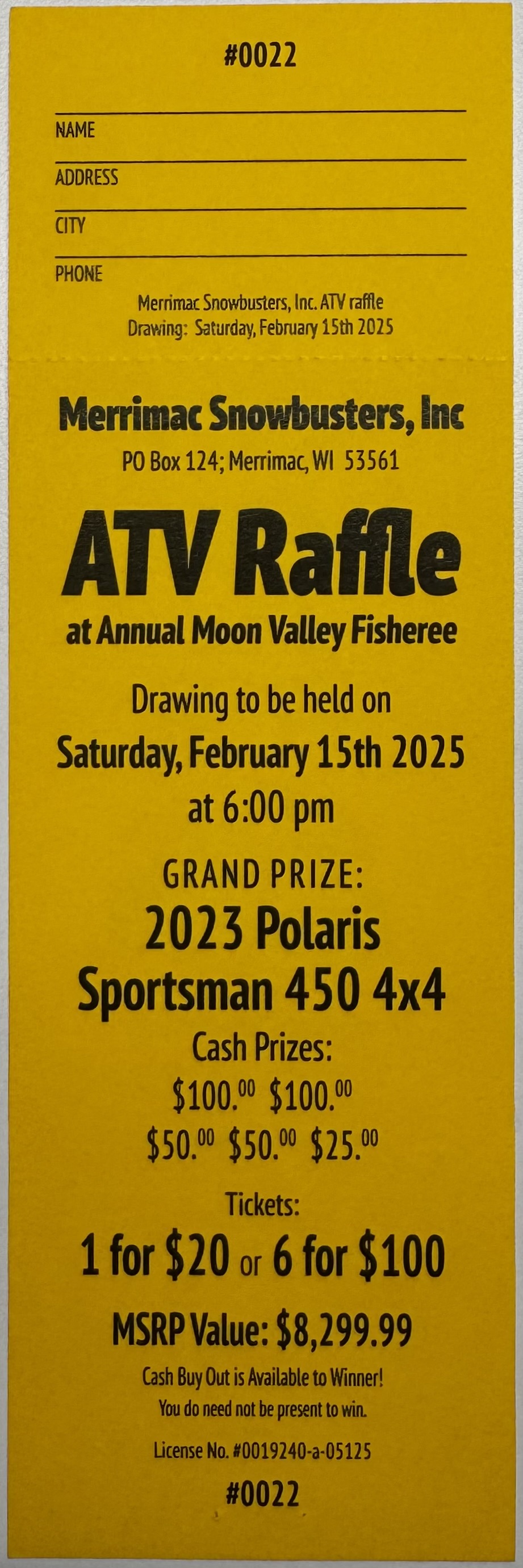 ATV Raffle Fundraiser – Merrimac Snowbusters Snowmobile Club
